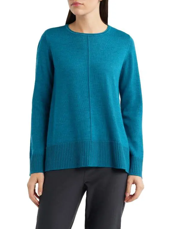 Eileen Fisher Crewneck Wool Sweater - Dragonfly