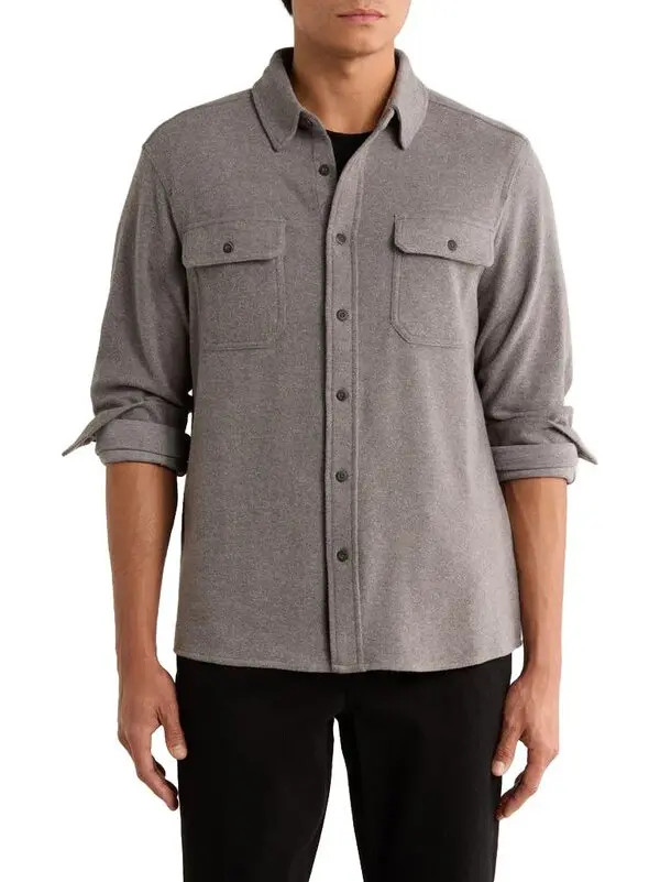 7 Diamonds Generation Stretch Flannel Button-up Shirt - Grey