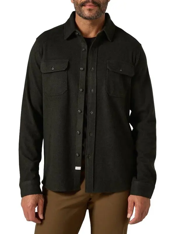 7 Diamonds Generation Stretch Flannel Button-up Shirt - Olive