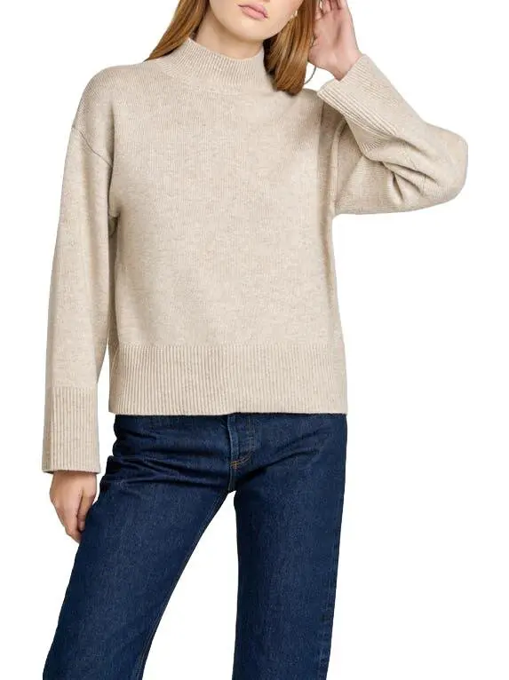 WAYF Mock Neck Boxy Sweater - Oat