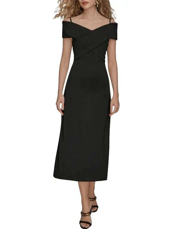 Donna Karan New York Off-the-shoulder Midi Dress - Black