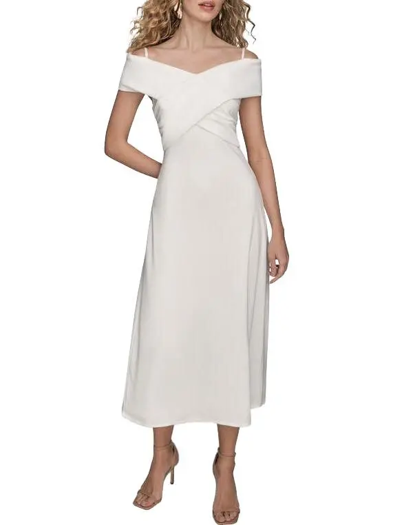 Donna Karan New York Off-the-shoulder Midi Dress - Cream