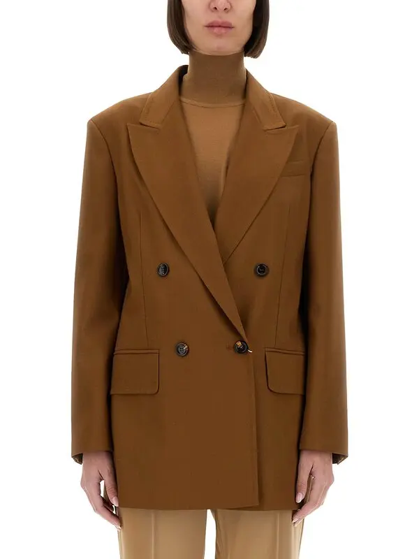 Max Mara Wool Blend Double-breasted Jacket - Brown