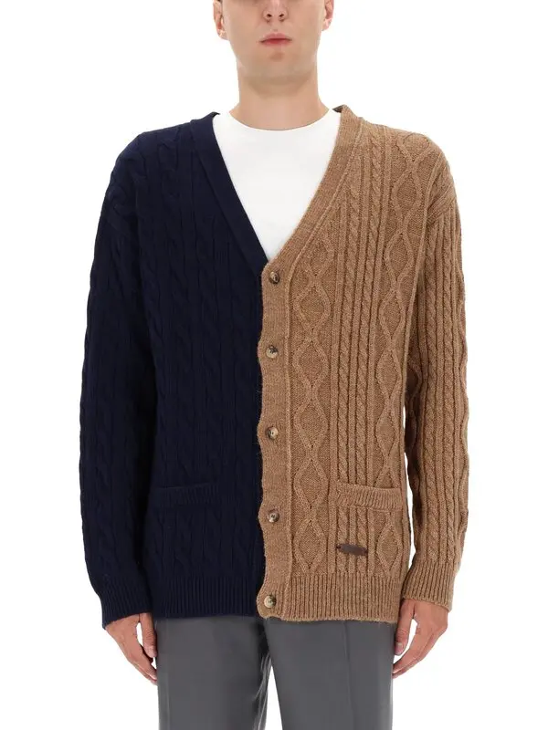 Moschino Bicolor Cardigan - Brown
