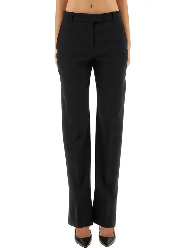 Alexander McQueen Wool Gabardine Tailored Pants - Black