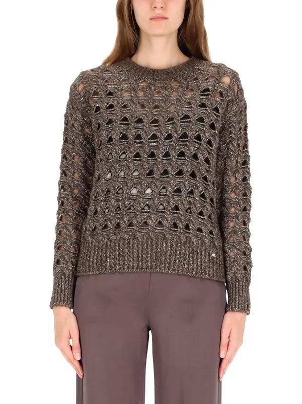 Herno Perforated Mesh Top - Brown