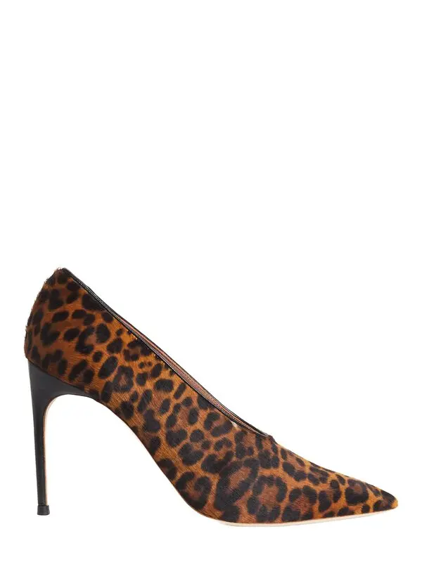 MALONE SOULIERS Leopard Print Calf Hair Tippi Pumps - Brown