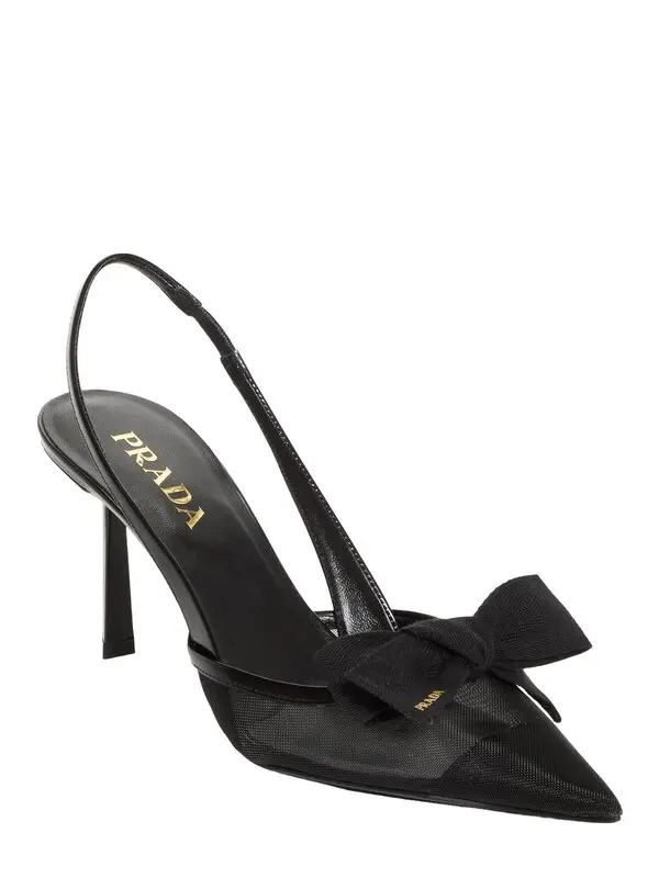 Kate Spade New York Mesh Bow Slingback Pump - Nero