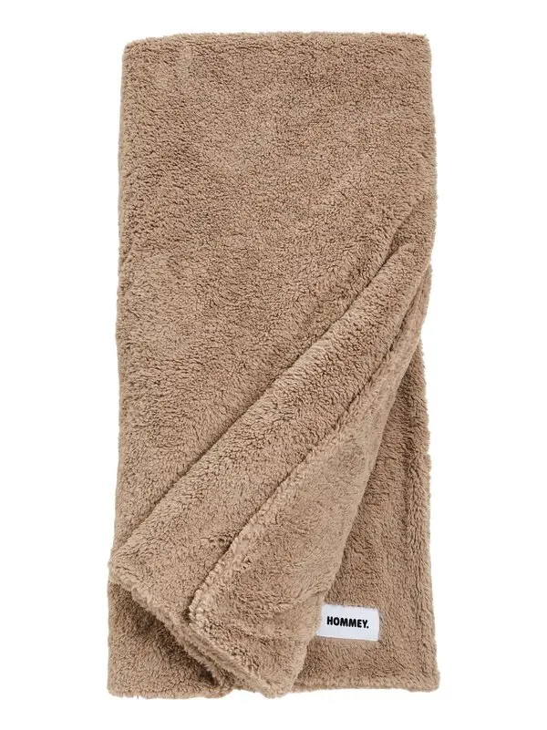 HOMMEY Faux Fur Blanket - Warm Grey