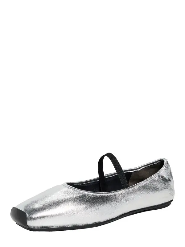 Tory Burch Runway Ballet Flats - Silver/perfect Black