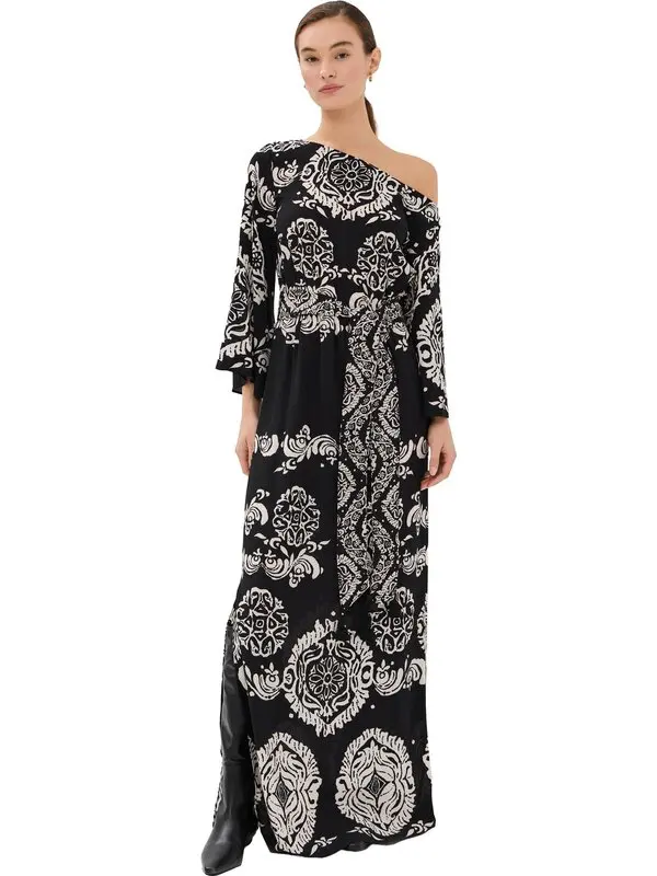 Figue Christy Maxi Dress - Ornamental Tapestry Onyx Black