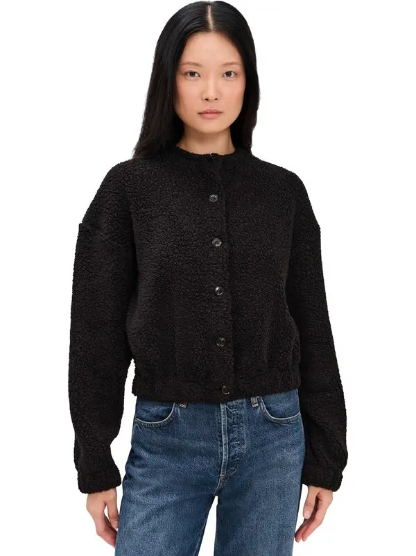 LESET Mica Collarless Blouson Jacket - Black
