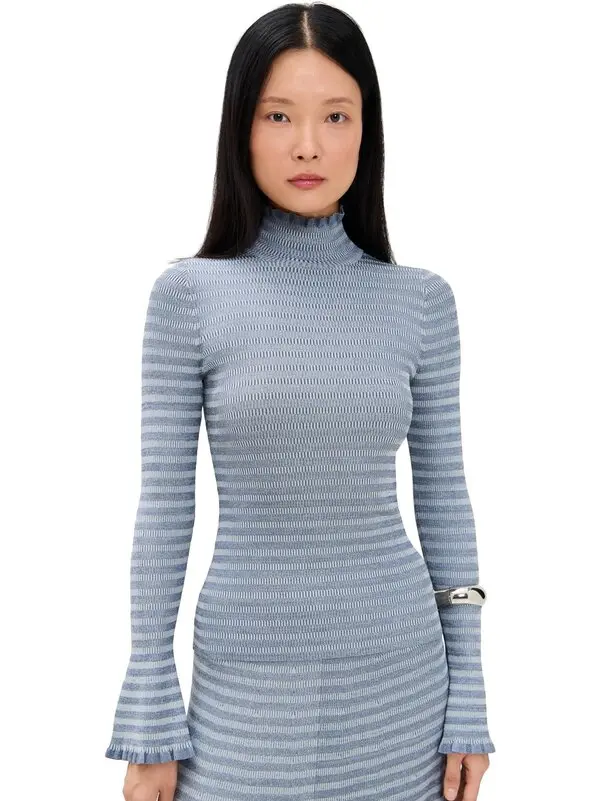 Proenza Schouler White Label Geo Knits Turtleneck - Slate
