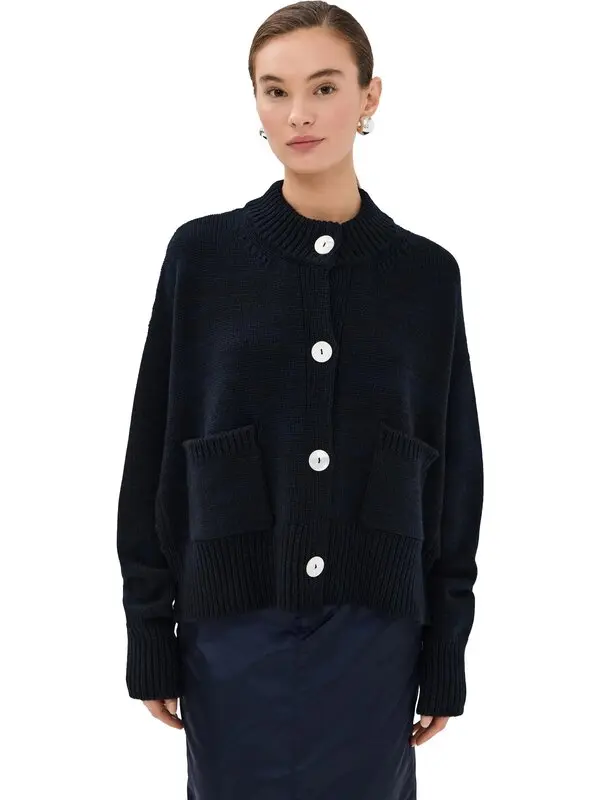NACKIYE Icebreaker Cashmere Cardigan - Marine Melange