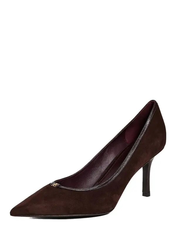 Tory Burch Double T Buckle Pump 80mm - Dark Cocoa / Dark Cocoa