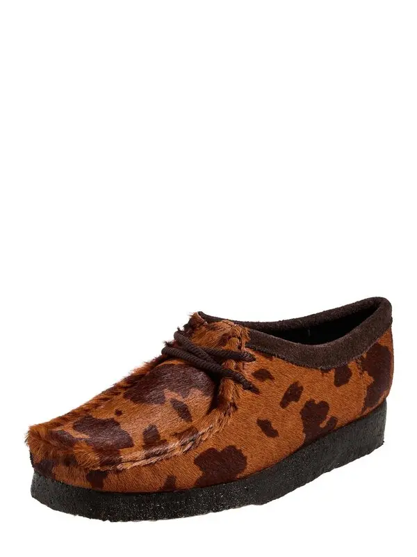 Clarks Cow Hair Wallabee - Brown Cow Print