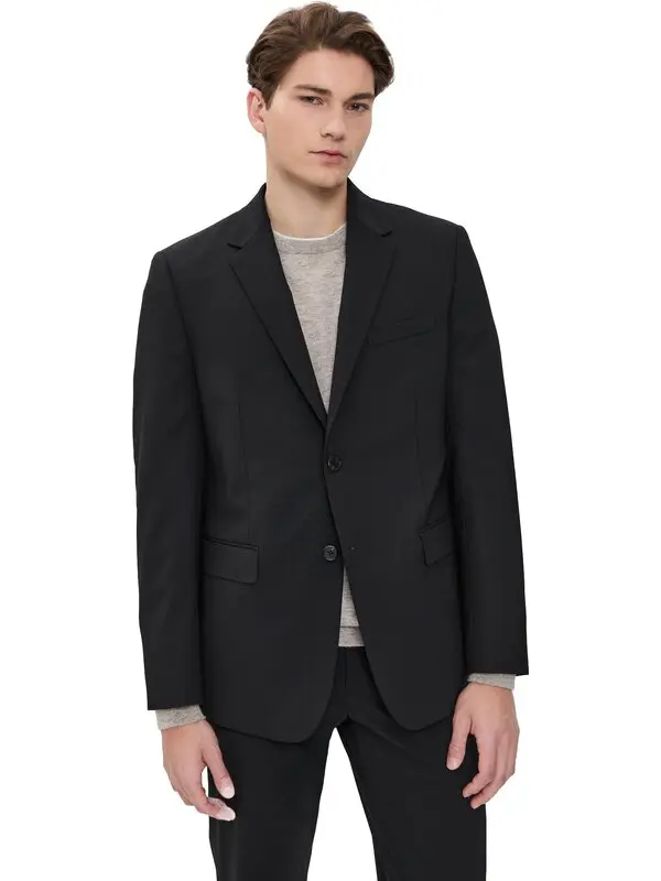 Theory Chambers Stretch Wool Blazer - Deep Black