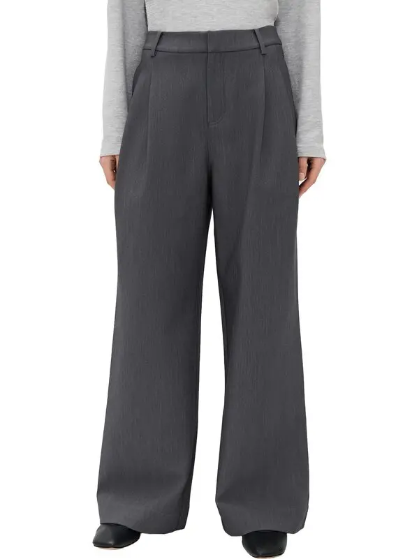 LE BOP Reese Pleated Trousers - Grey Melange