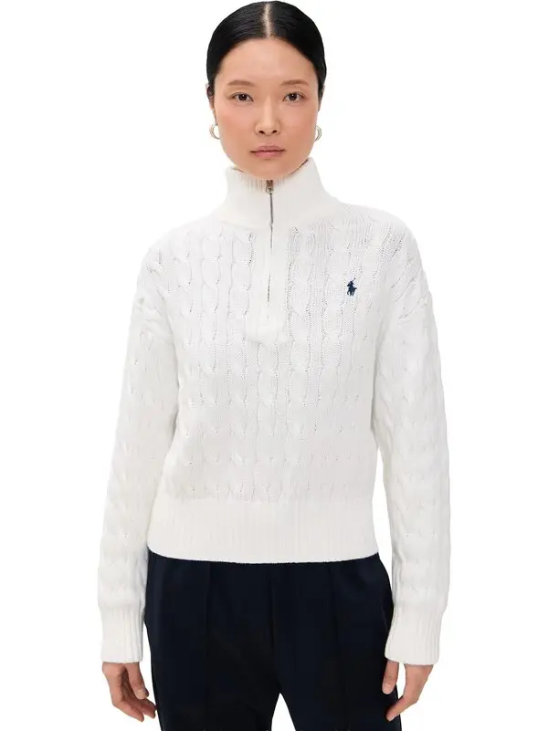 Ralph Lauren Cotton Long-sleeve Pullover Sweater - White