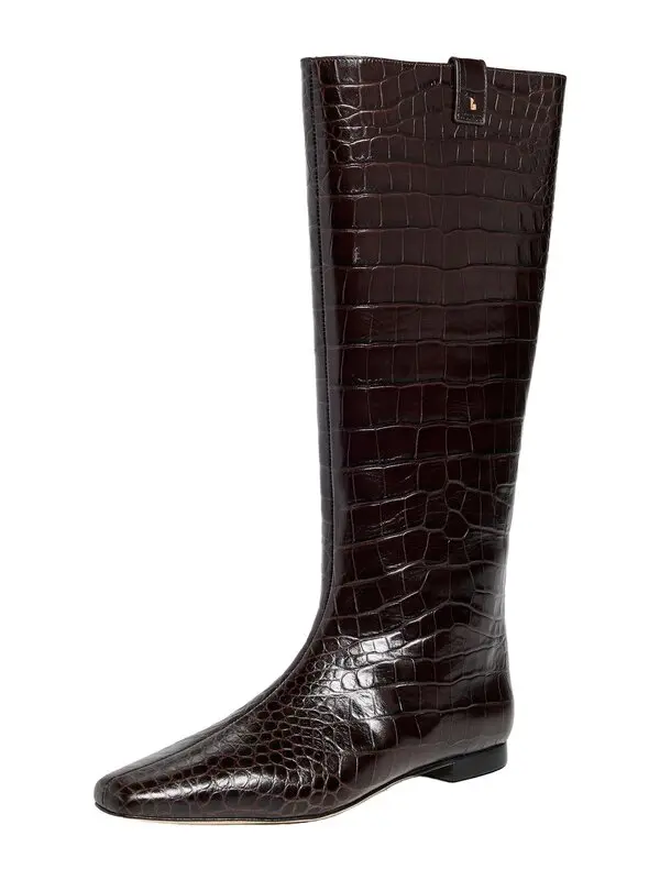 Larroude Alexis Flat Boots - Dark