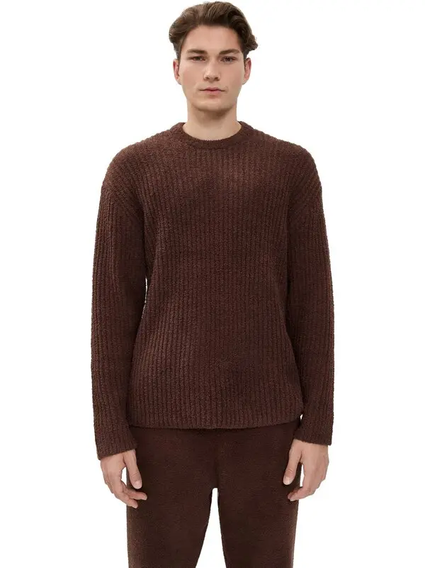 UGG Ryatt Lounge Rib Knit Crew Sweatshirt - Cola