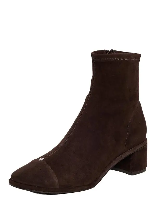 Tory Burch Cap-toe Ankle Boots 50mm - Dark Cocoa / Dark Cocoa