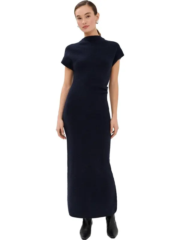 Proenza Schouler Abie Dress In Clean Boiled Wool - Navy