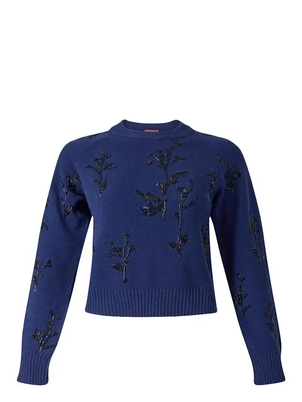 Altuzarra Paulie Beaded Virgin Wool Sweater - Navy
