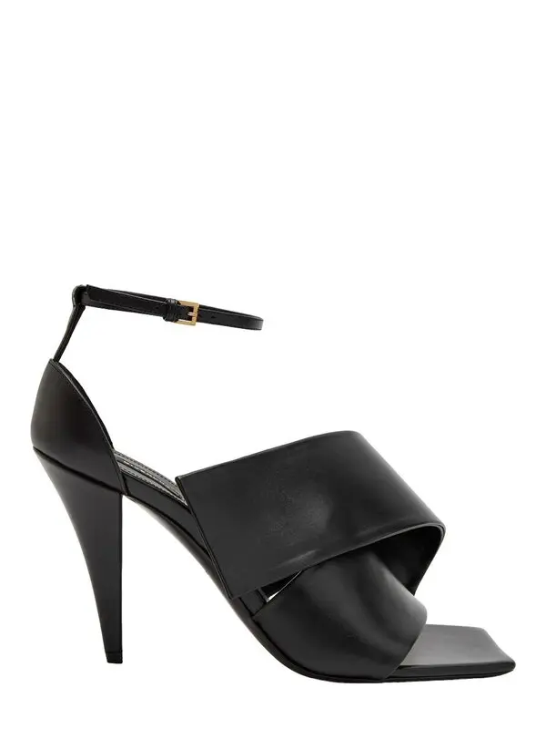 Givenchy Twisted Leather Sandals - Black