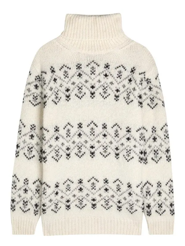 Moncler Fair Isle Alpaca-blend Jumper - Natural