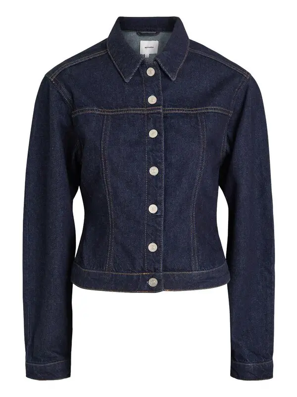 REFORMATION Knightly Panelled Denim Jacket - Blue