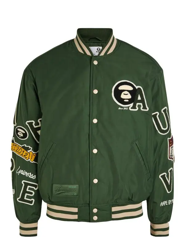 AAPE Appliquéd Taffeta Bomber Jacket - Green
