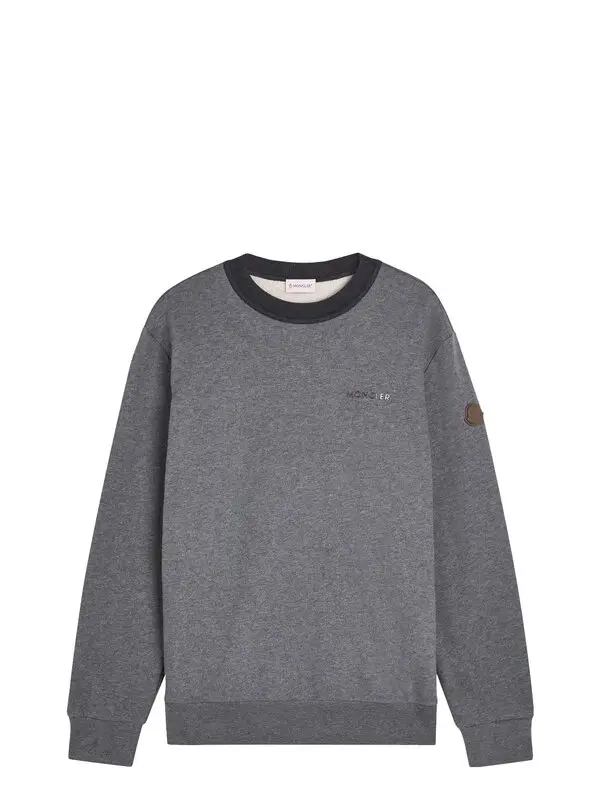 Moncler Logo Cotton Sweatshirt - Grey