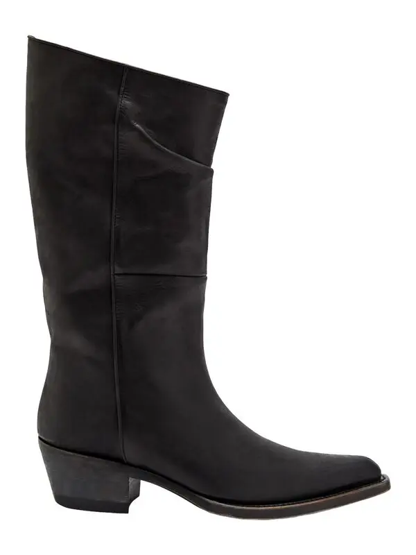 Khaite Clive 35 Leather Mid-calf Boots - Black