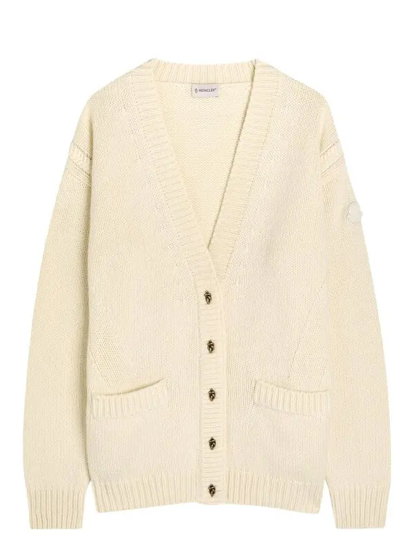 Moncler Wool And Cashmere-blend Cardigan - Natural