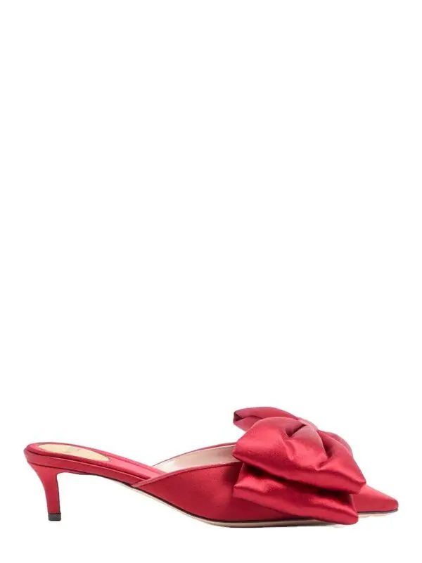Valentino Garavani Satin Mule With Bow - Red