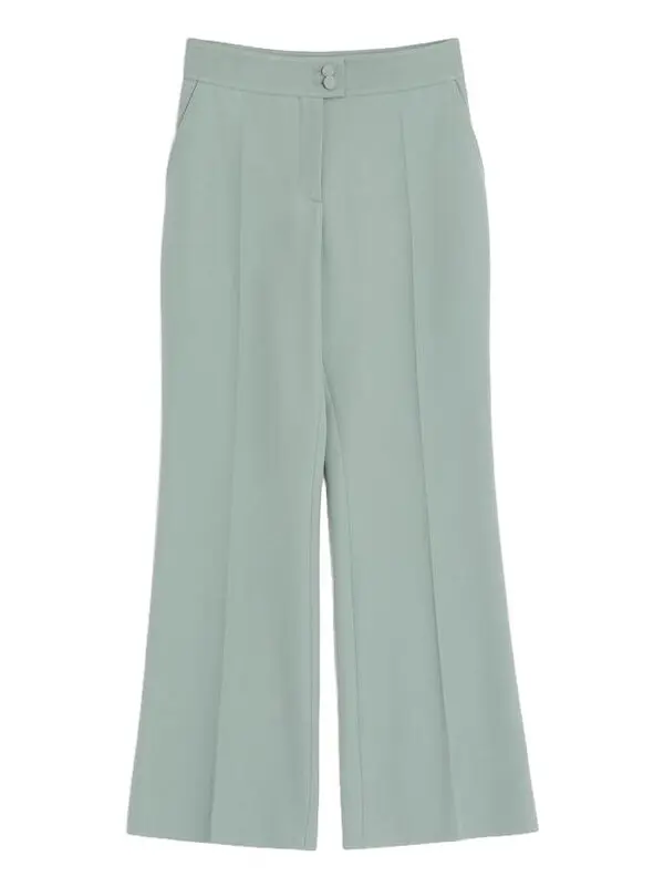 Valentino Garavani Light Diagonal Wool Flared Trousers - Sage