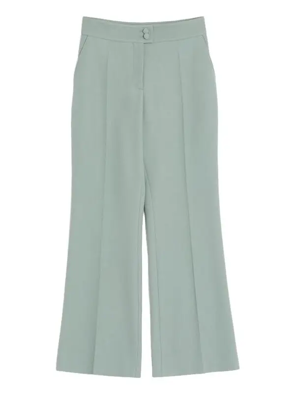 Valentino Garavani Light Diagonal Wool Flared Trousers - Sage
