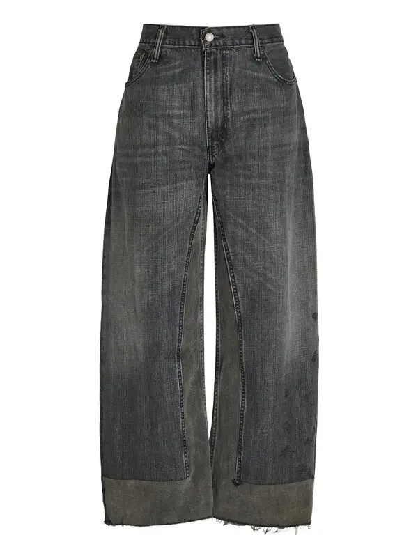 B Sides Reworked Vintage Panelled Wide-leg Jeans - Black