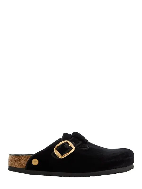 BIRKENSTOCK Boston Velvet Sliders - Black