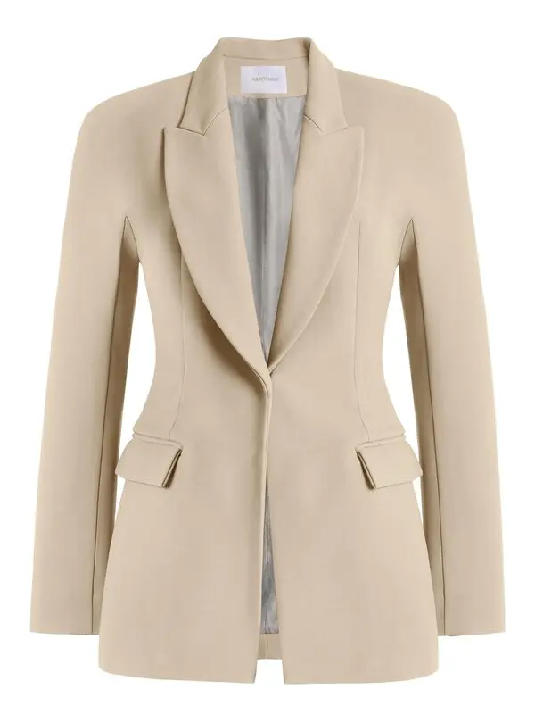 HARITHAND Dominica Belted Blazer - Nude
