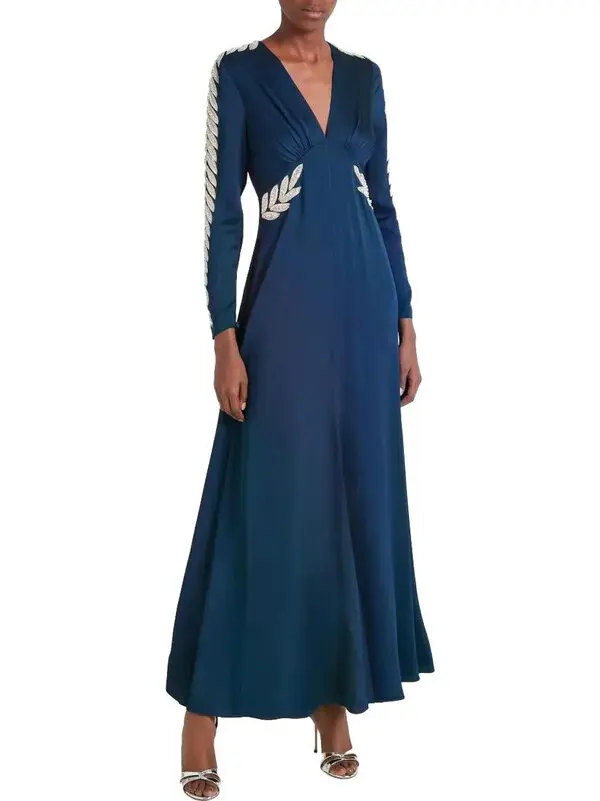 TEMPERLEY LONDON Vine Long-sleeved Maxi Dress - Blue