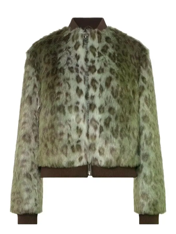 UNREAL FUR Foliage Animal-print Jacket - Green