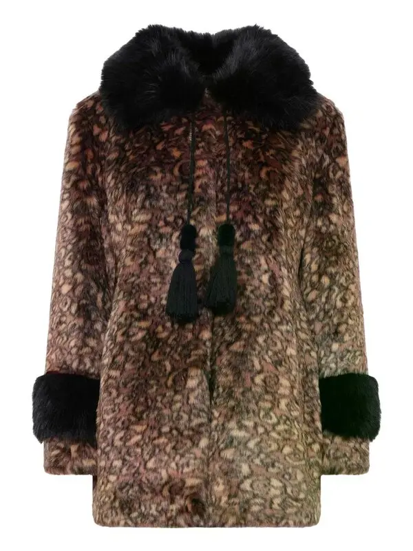 UNREAL FUR Planet Earth Tassel Coat - Brown