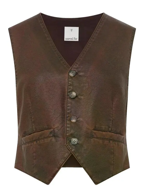 UNREAL FUR Buttoned Waistcoat - Brown