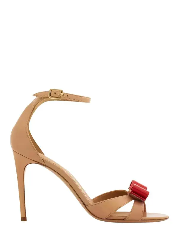FERRAGAMO 90mm Vara Bow Heeled Sandals - Neutrals