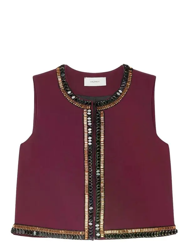 Malìparmi Embellished Sleeveless Jacket - Red