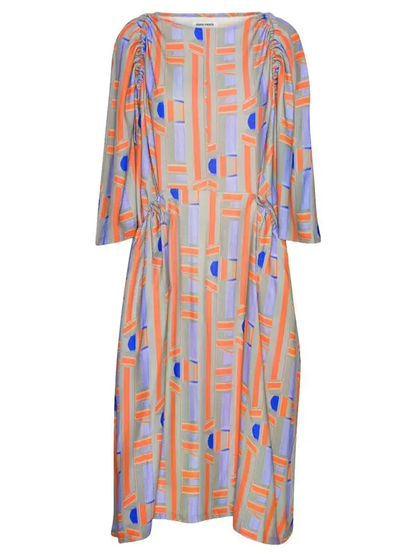 Henrik Vibskov Geometric-pattern Midi Dress - Blue