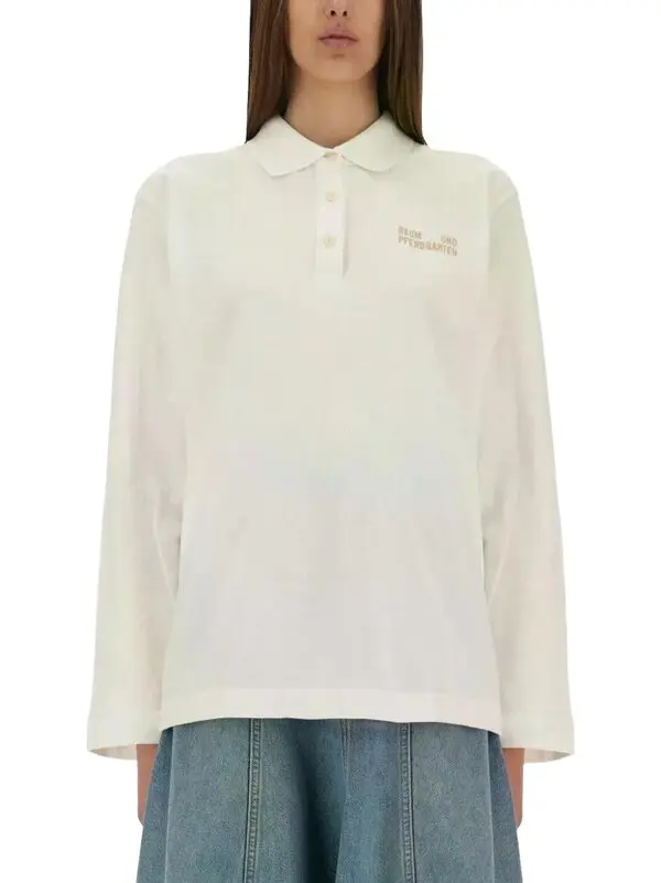 Baum Und Pferdgarten Jeanne Long-sleeve Polo Shirt - White