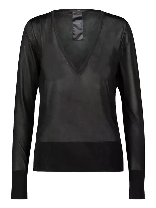 SAPIO N21 V-neck Sweater - Black